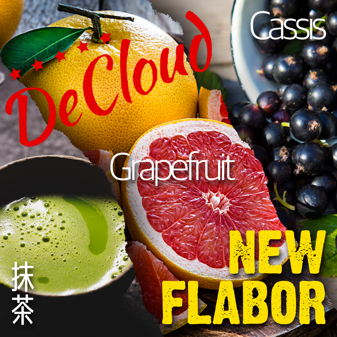 【Decloud】新作フレーバー 「グレープフルーツ」「抹茶」「カシス」入荷 | シーシャ通販 hookah tokyo スタッフブログ